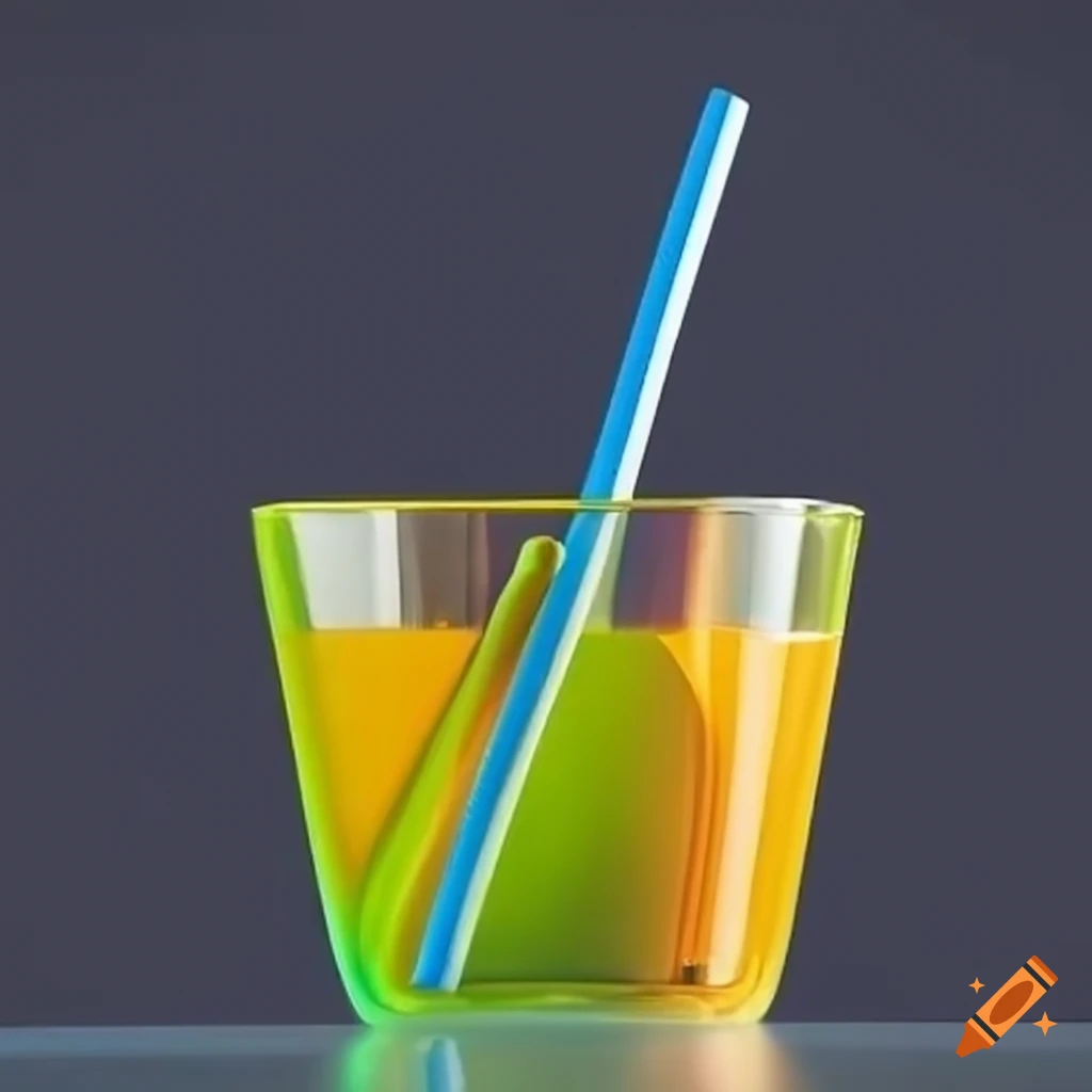 Color-changing alcohol drink with a straw on Craiyon