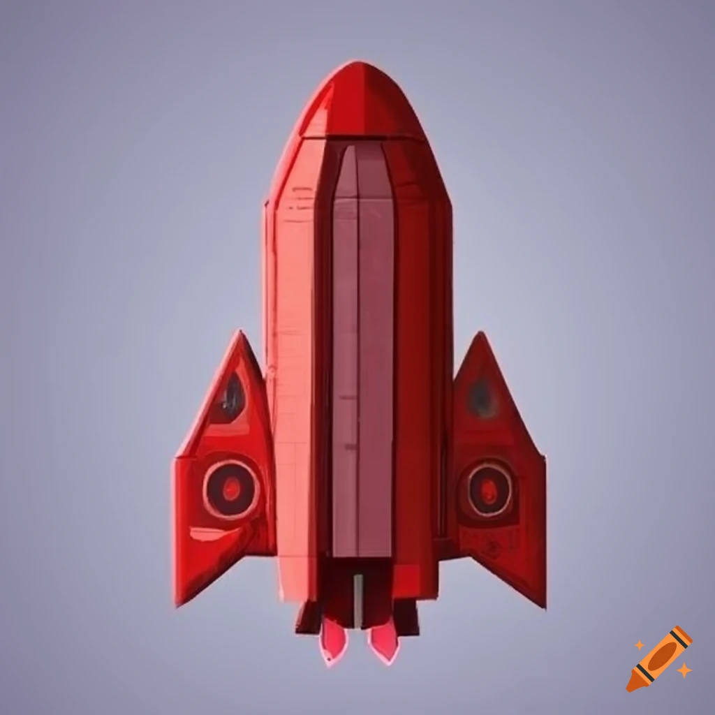 Simple 2D red spaceship spirit design on Craiyon