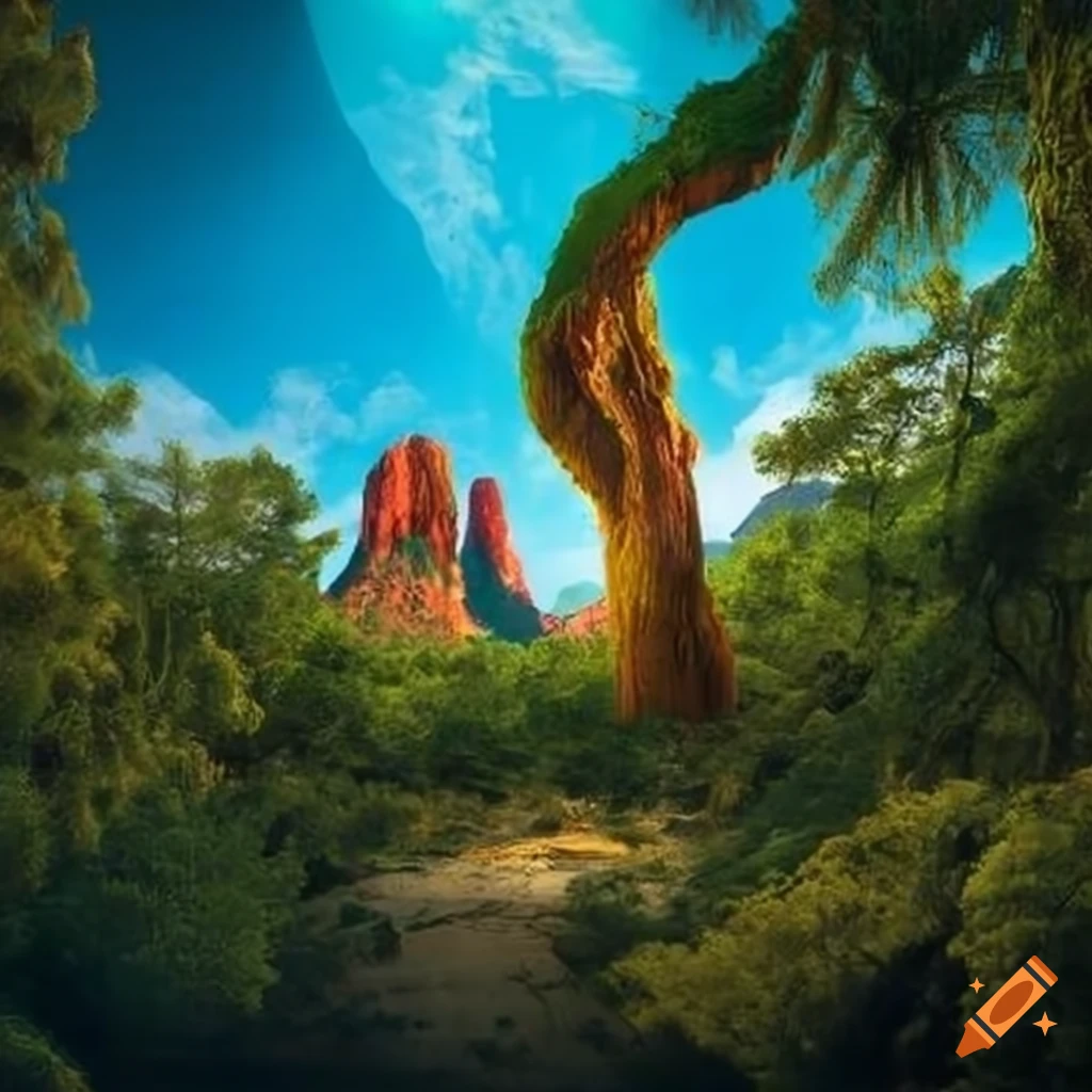 Arizona transformed into a jungle in concept design on Craiyon