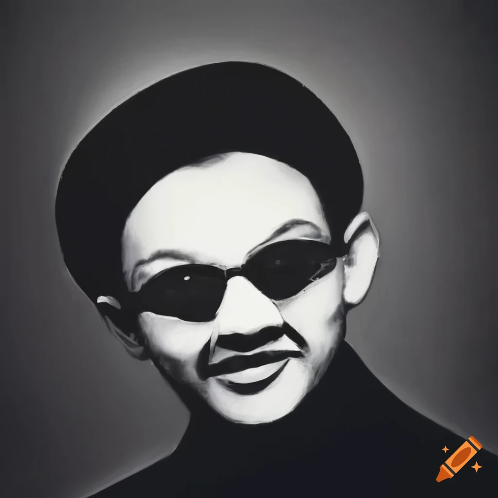 Enigmatic artist in a surrealistic black and white vintage portrait on ...