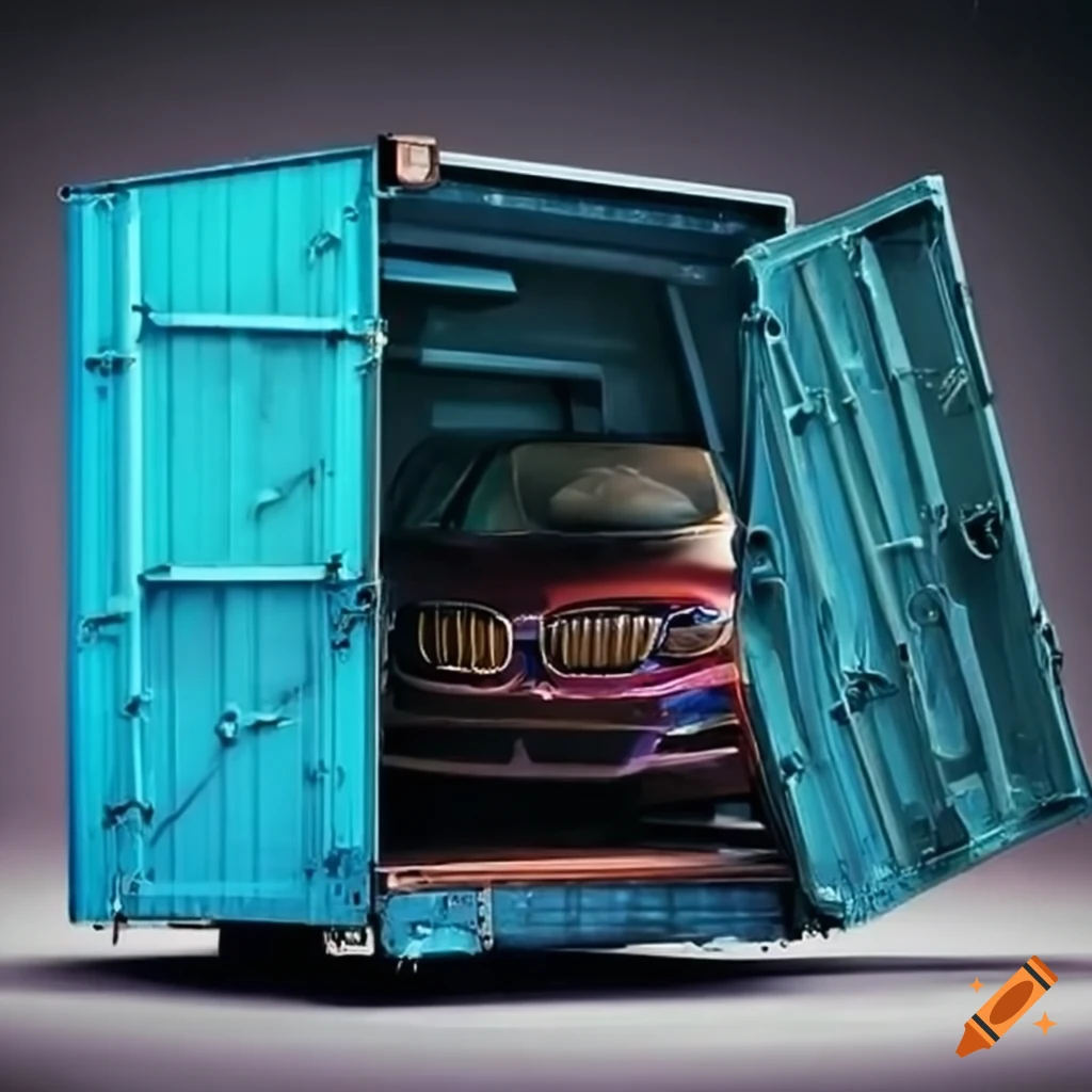 Bmw inside a container on Craiyon