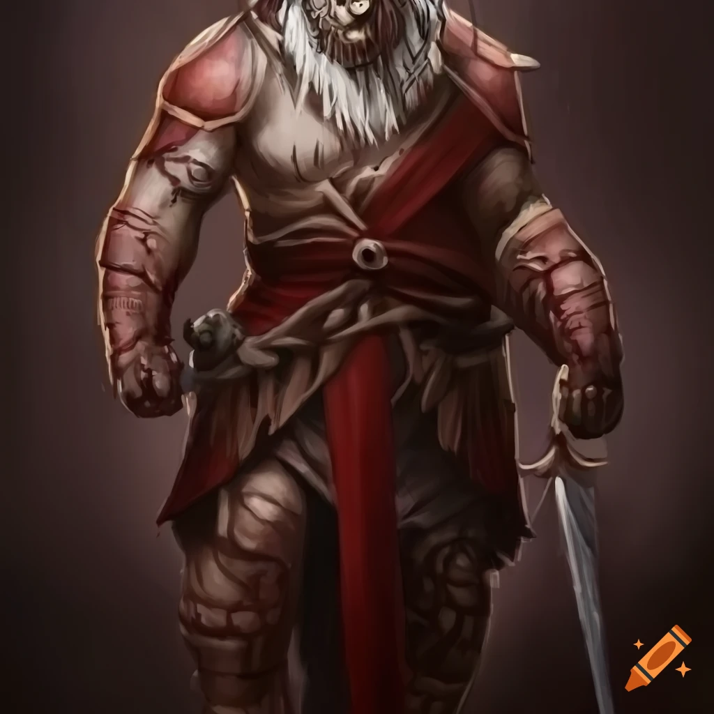 Intimidating dnd goliath with red tattoos and cursed greatsword on Craiyon