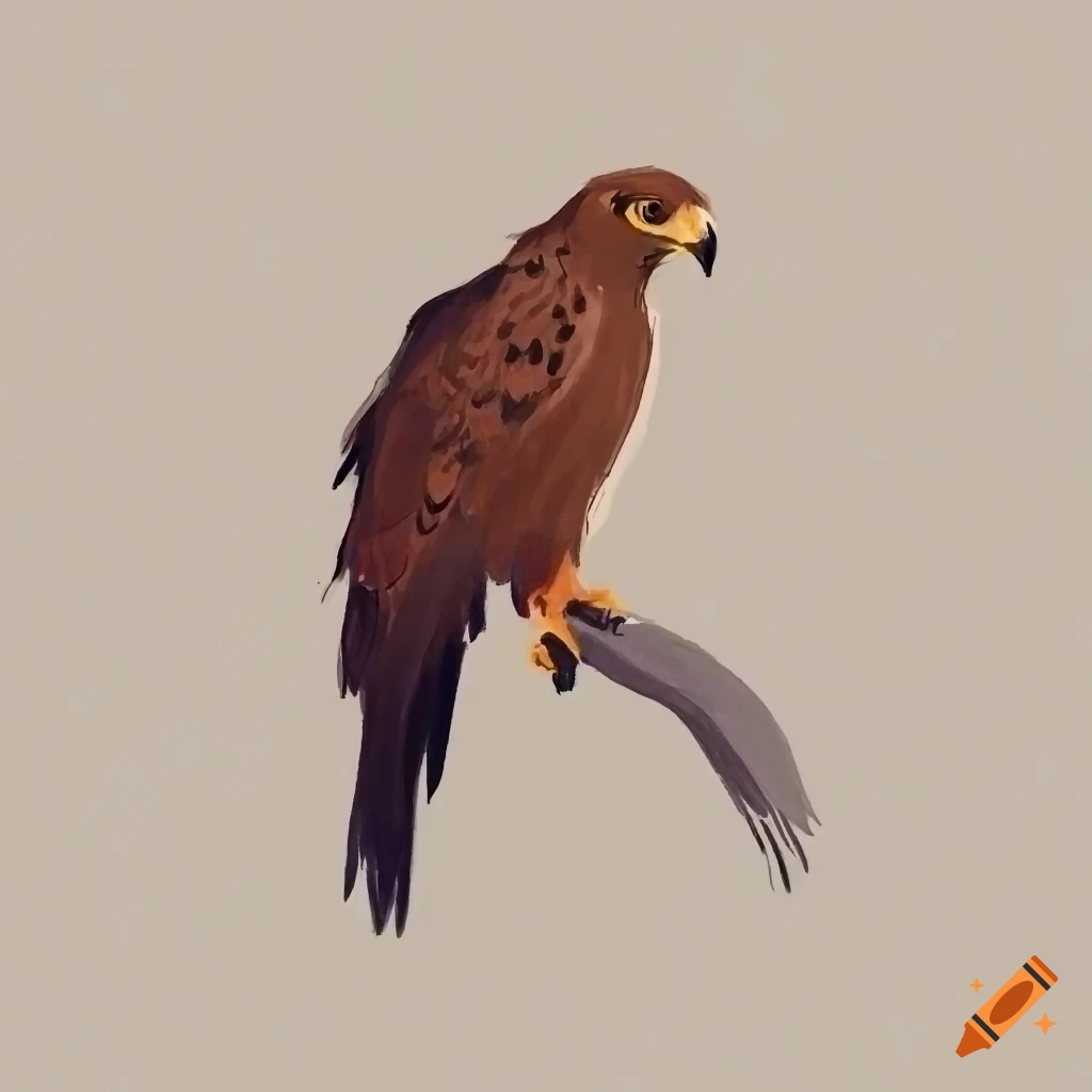 Minimalist drawing of a hawk on Craiyon