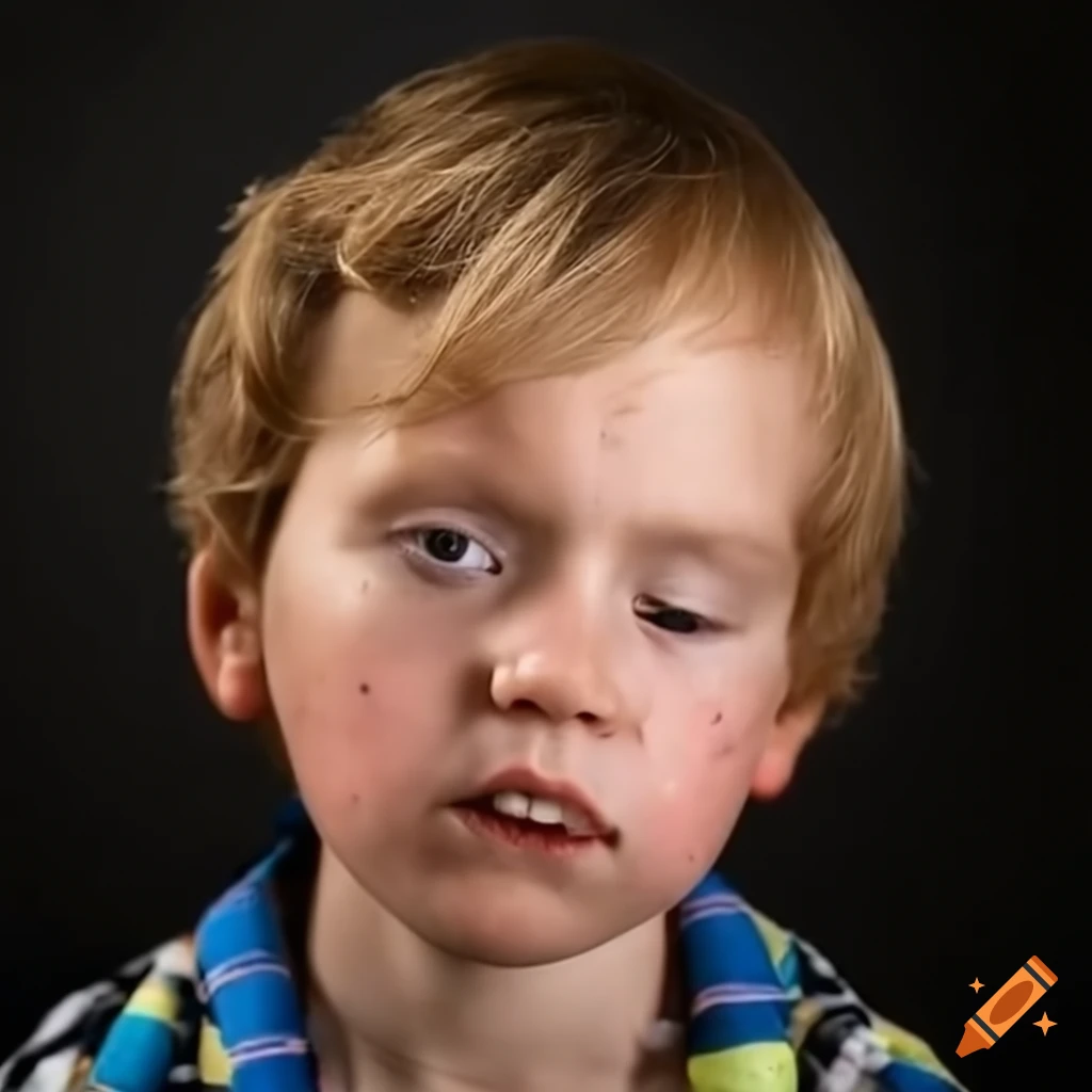 Child with unique appearance on Craiyon