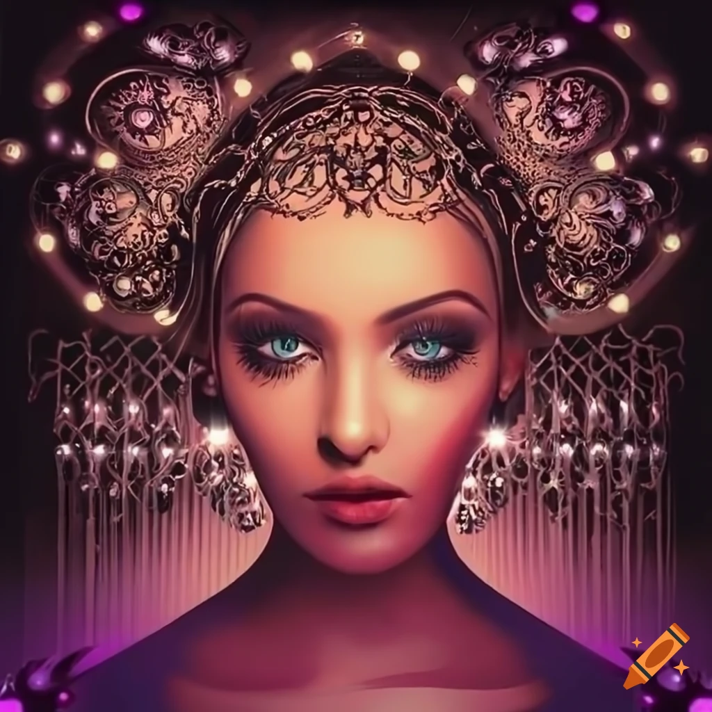 Gorgeous ornate lattice with cybertronic leds under cinematic lighting ...