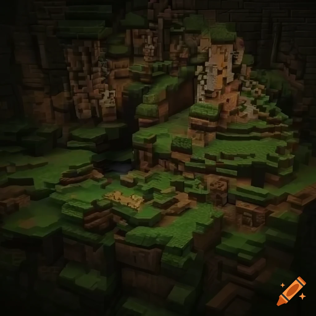 Geological foresty terrain with isometric view on Craiyon