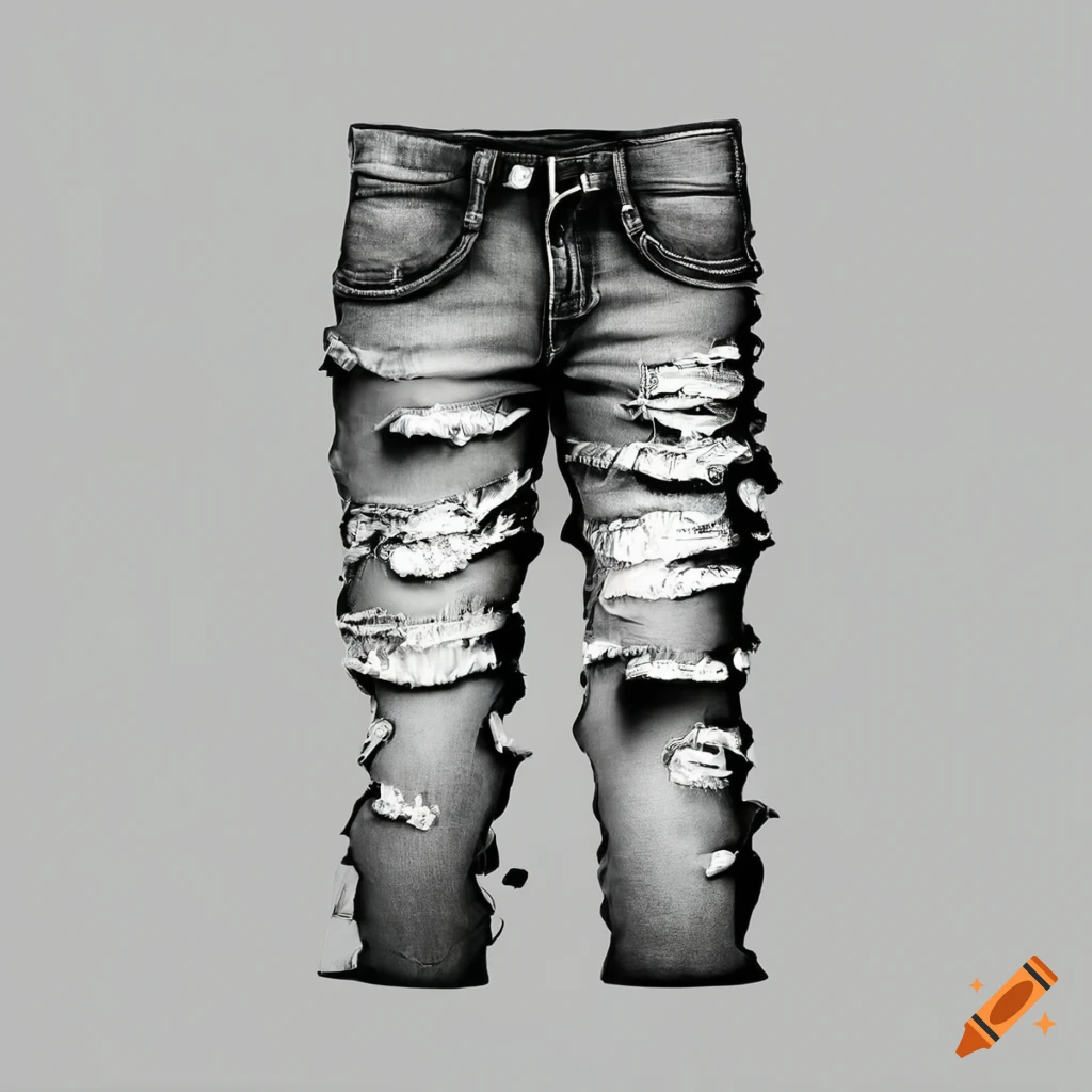 Destroyed jeans on Craiyon