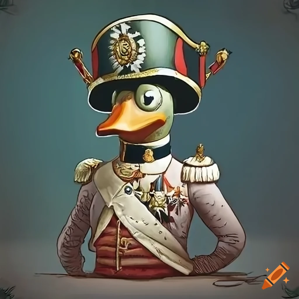 Donald duck dressed as napoleon on Craiyon