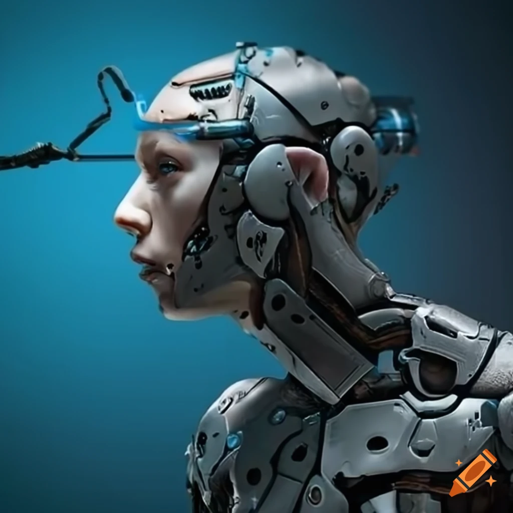Futuristic cyborg with exposed intricate circuitry in chest on Craiyon