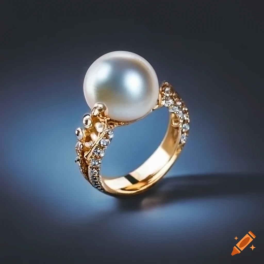 Pearl ring in professional product photography on Craiyon