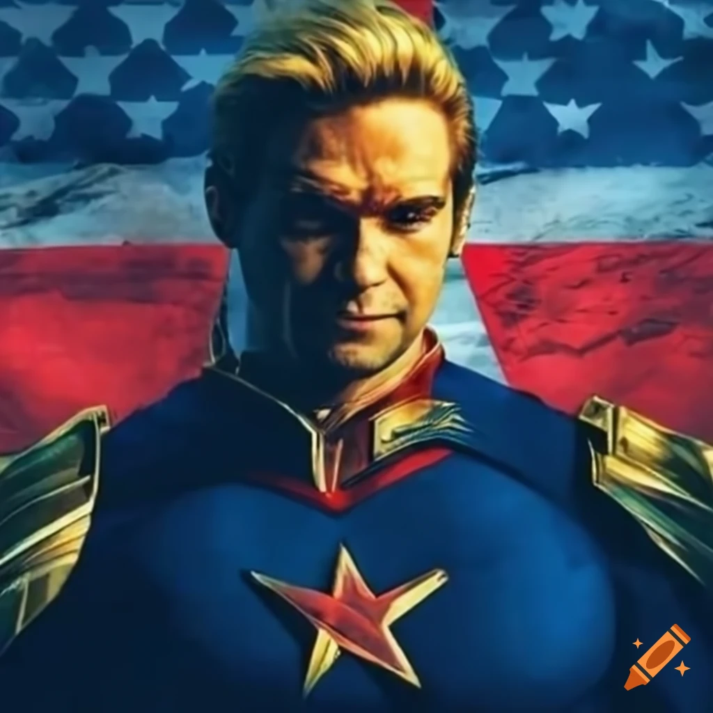 Homelander from the series the boys with an israeli flag on Craiyon