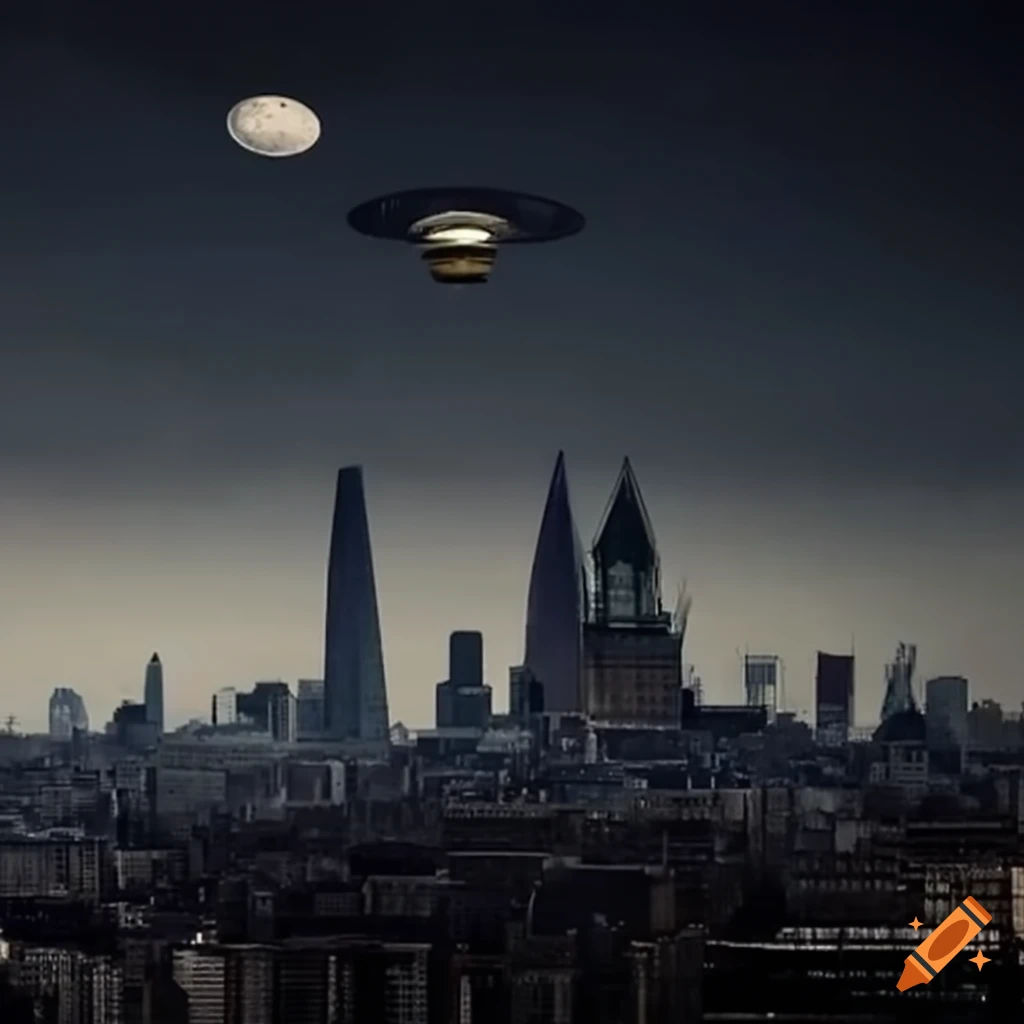 Ufo over london's iconic landmarks on Craiyon