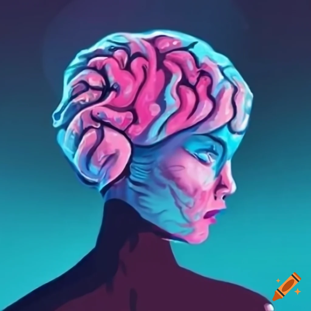 Conceptual illustration of a person with many thoughts in their mind on ...
