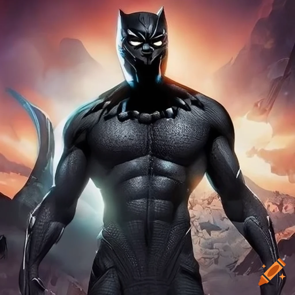 Silver superhero reminiscent of black panther on Craiyon