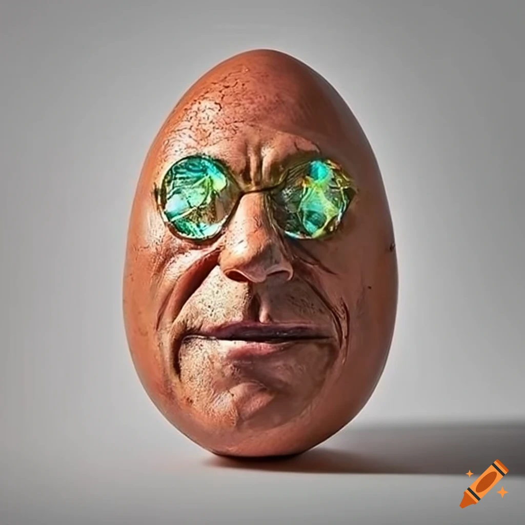 Patrick stewart-egg sculpture on Craiyon