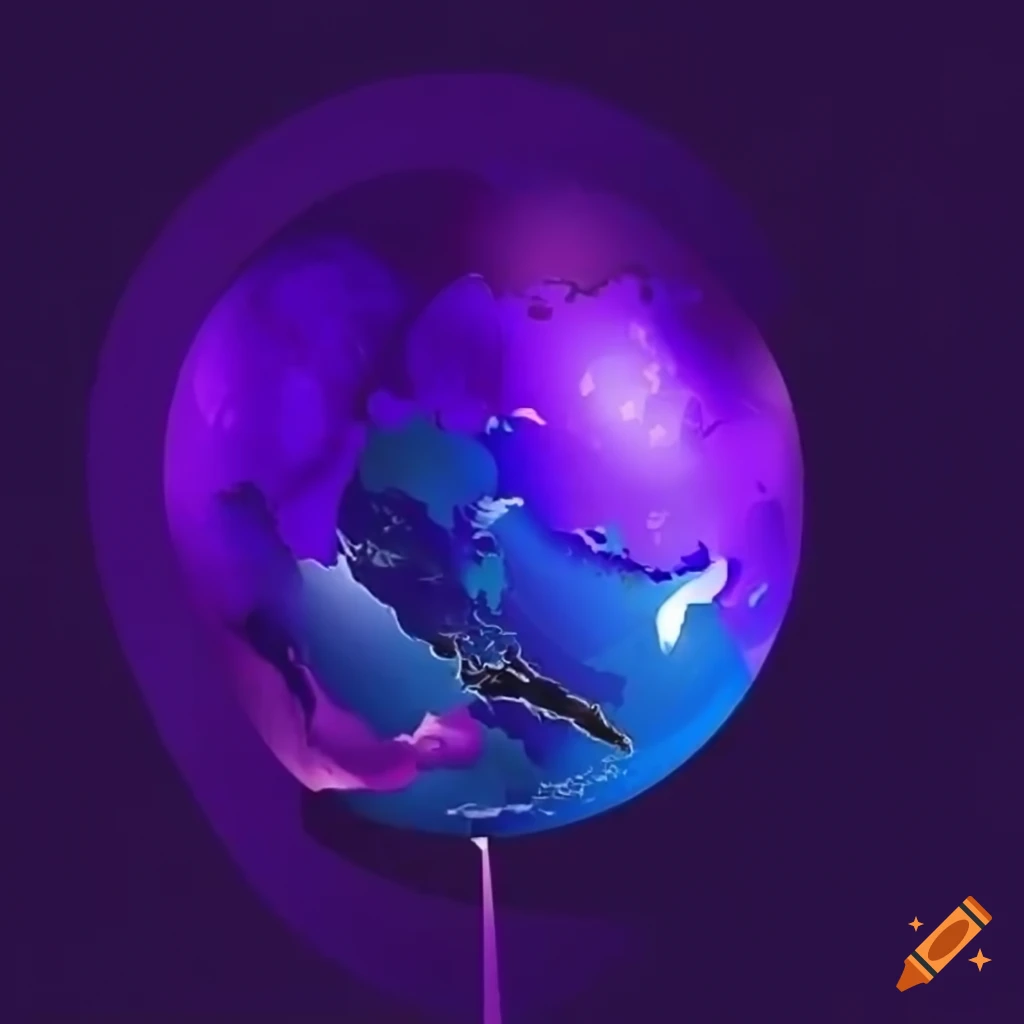 Illustration of world environment day in purple tones on Craiyon