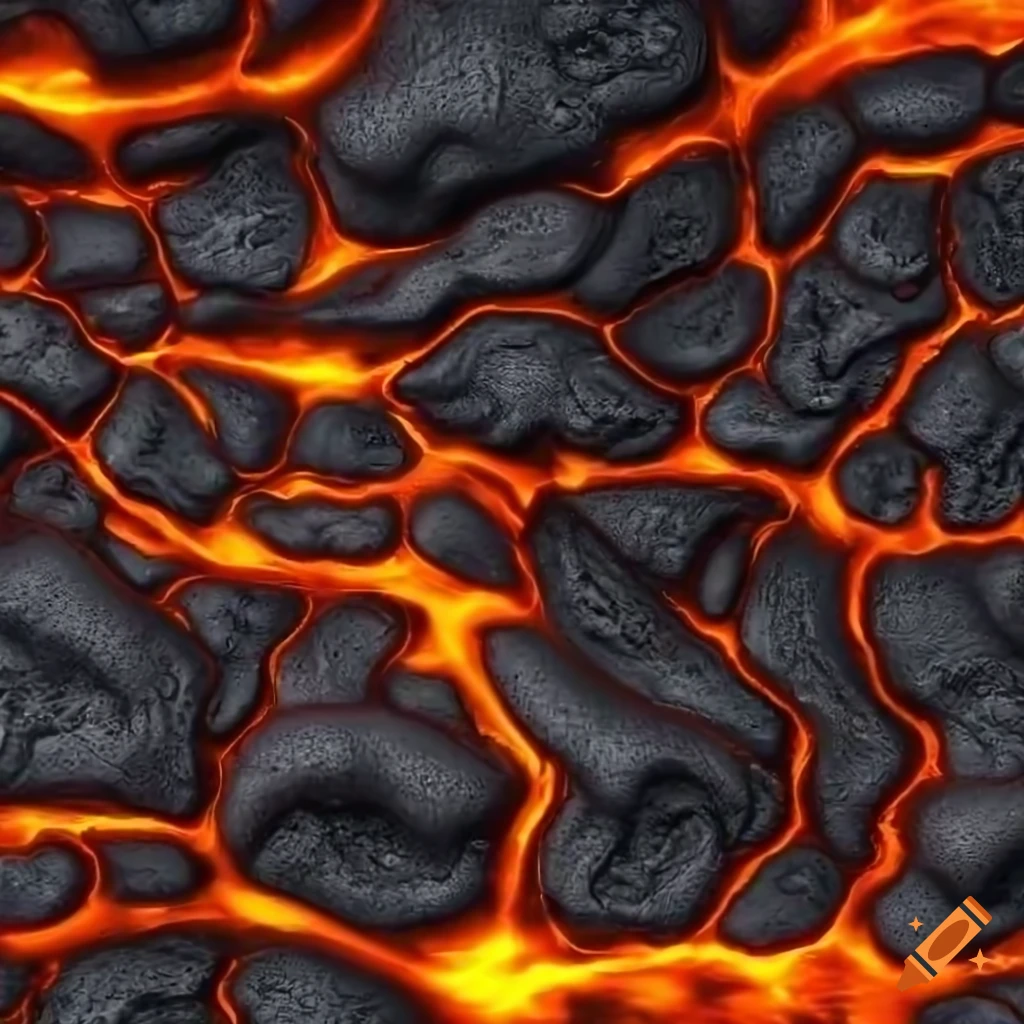 Lava texture with small streams on Craiyon