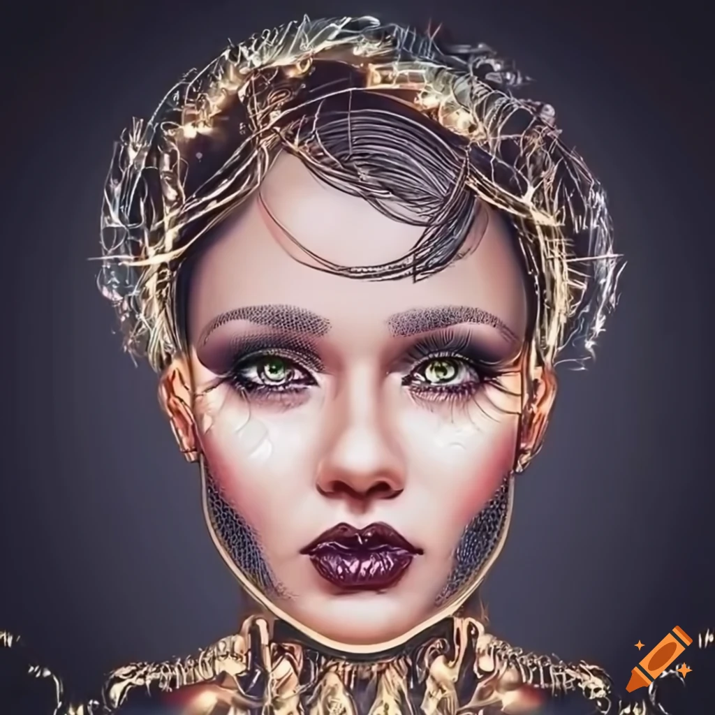 Ornate Lattice With Neons And Cinematic Lighting In A Cybertronic 