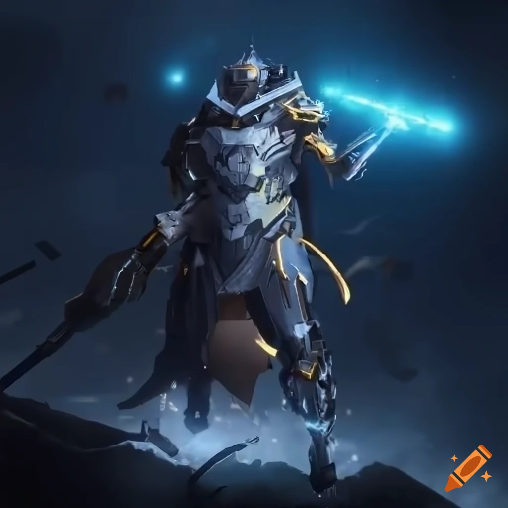 Zeus holding lightning in armor in futuristic setting on Craiyon