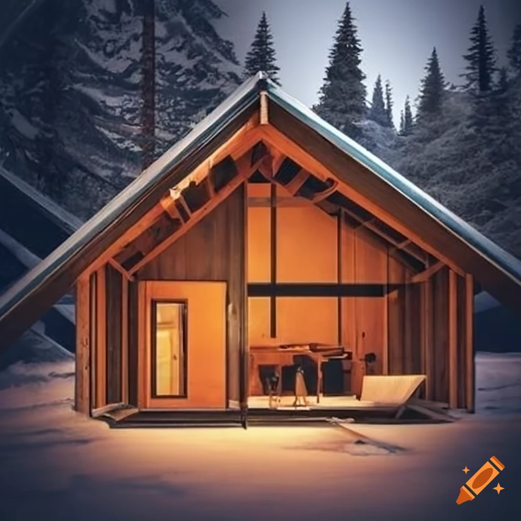 Well-organized cabin architecture on Craiyon