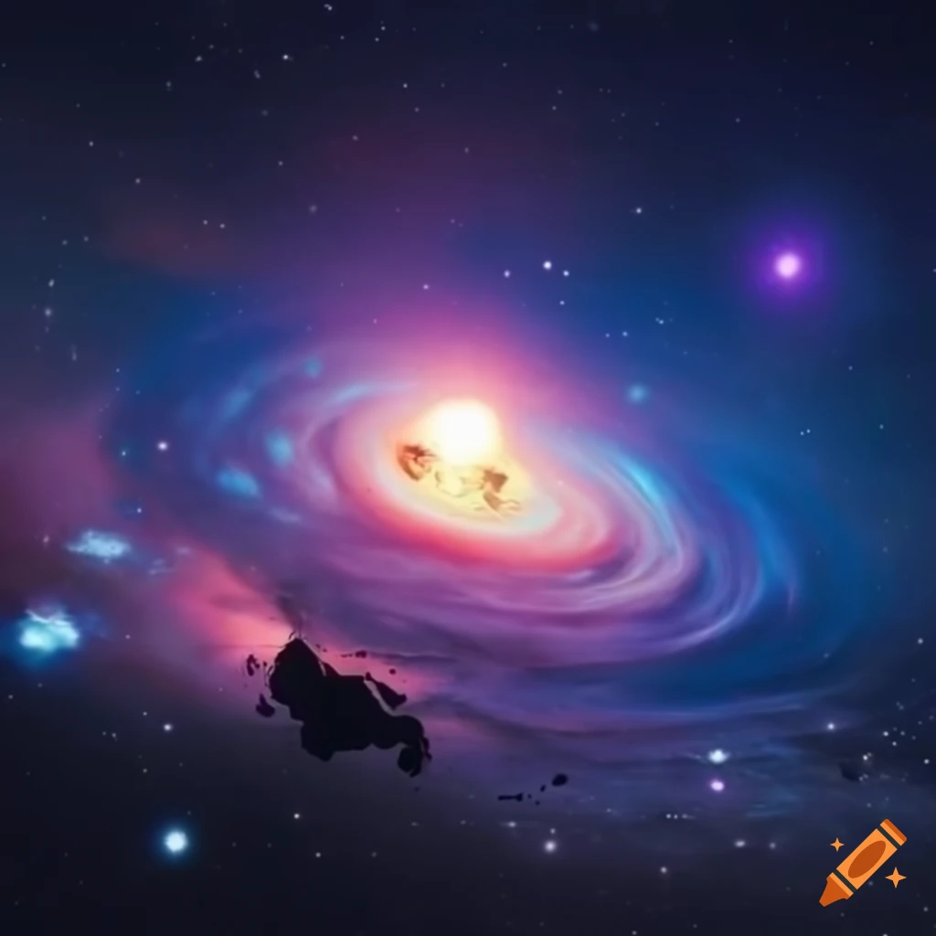 Outer space with stars and galaxies on Craiyon