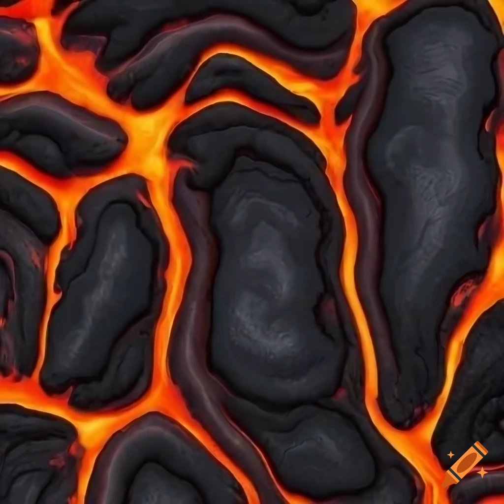 Lava texture with small streams on Craiyon