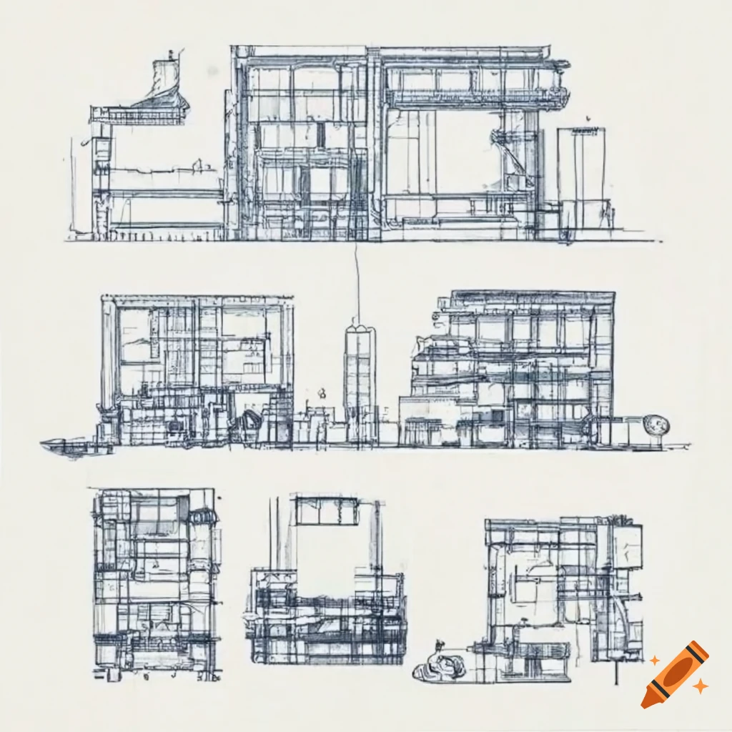 Factory blueprints on Craiyon