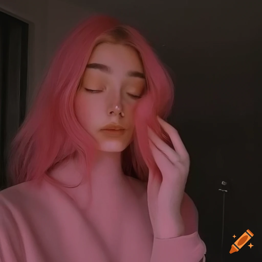 Pink-haired girlfriend with an aesthetic vibe on Craiyon