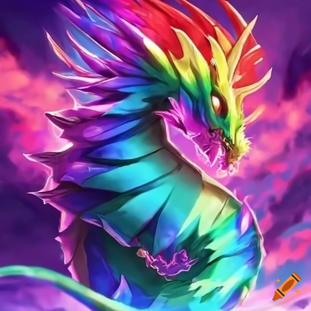 Rainbow-colored mythical dragon from pokemon series on Craiyon