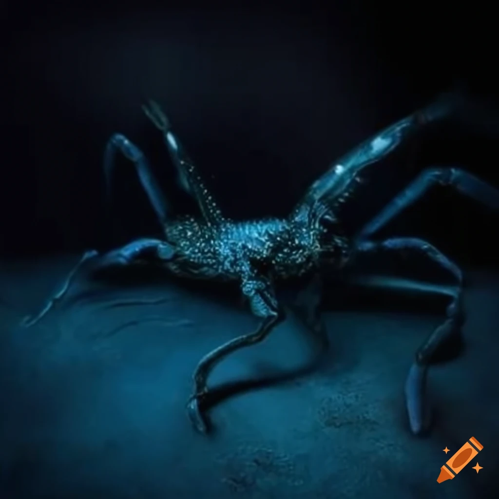 Crab-like carnivorous alien with long pincers on Craiyon