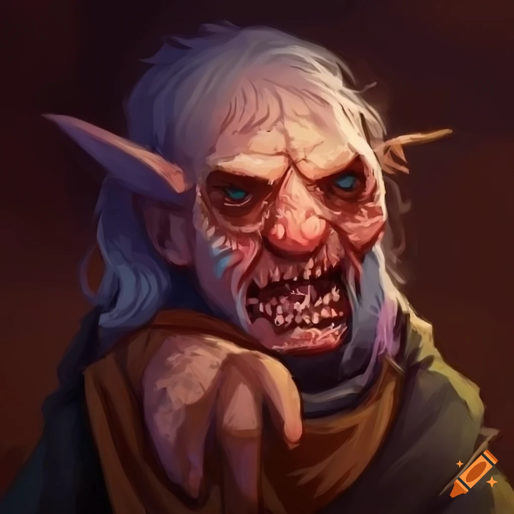 Crying villager with a half melted face in DND art on Craiyon