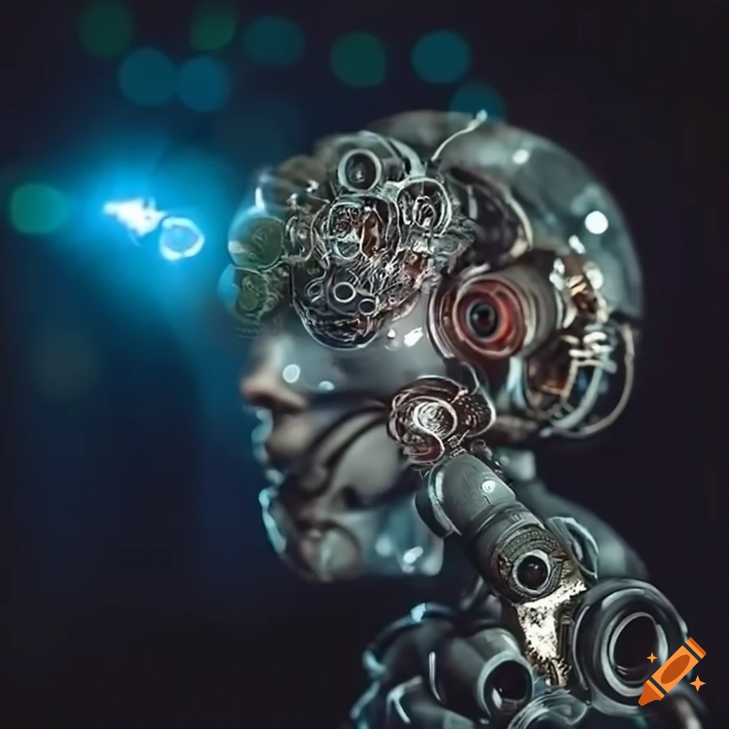 Cyborg's partial disassembly revealing advanced mechanical brain ...