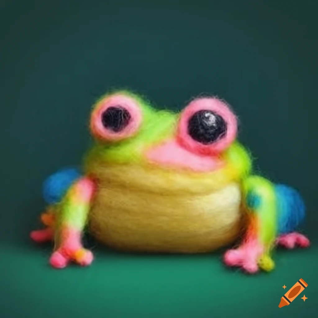 Felted wool frog gamer on Craiyon