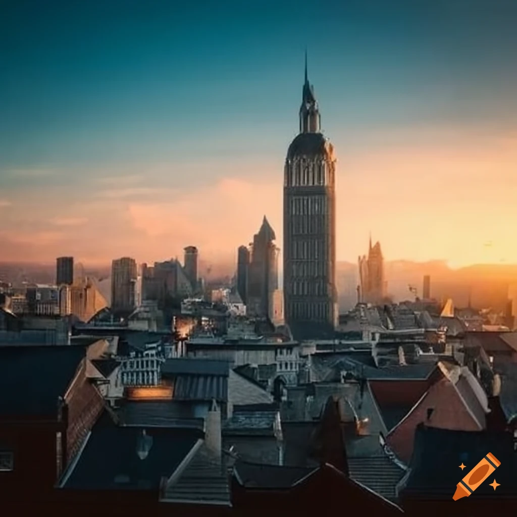 A walk across the rooftops on Craiyon