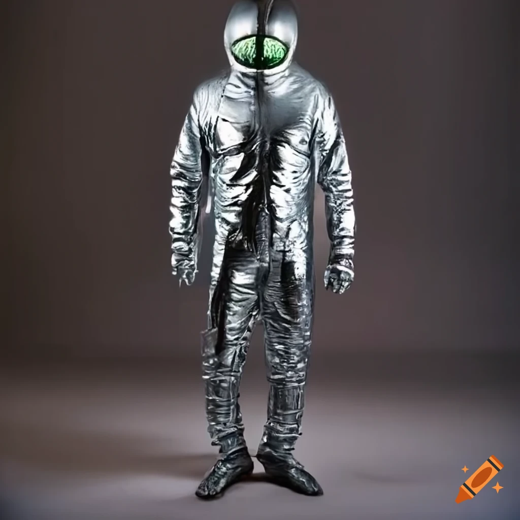 Grey alien in shiny spacesuit from a 90's movie on Craiyon