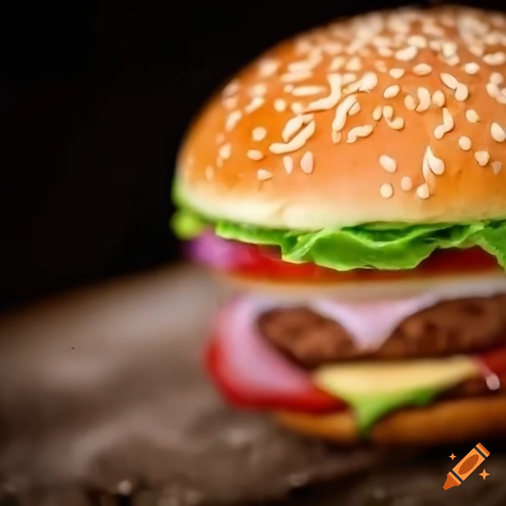 Scary moldy old burger with vomit in a disgustingly kawaii style on Craiyon