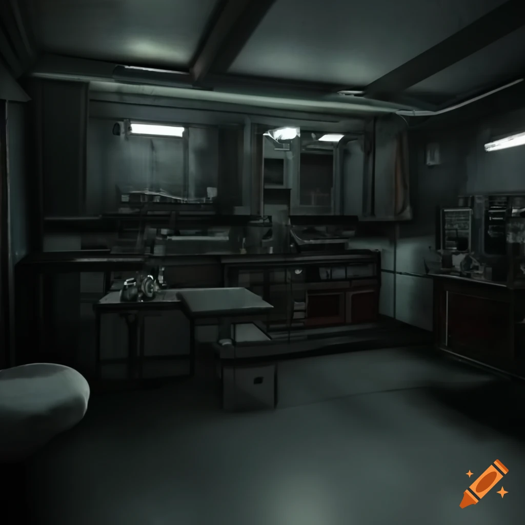 Dingy dark laboratory on Craiyon