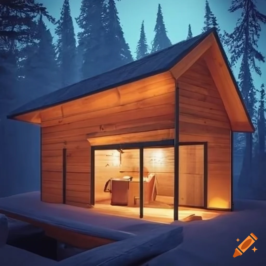 Well organized cabin architecture on Craiyon