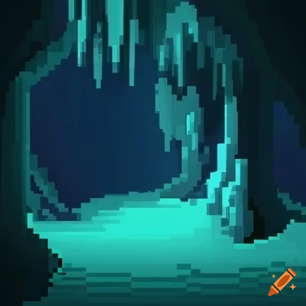 Pixel cave on Craiyon