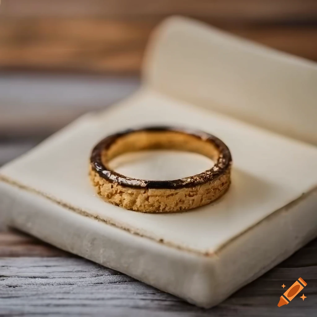 Wedding ring cookie, product photography on Craiyon