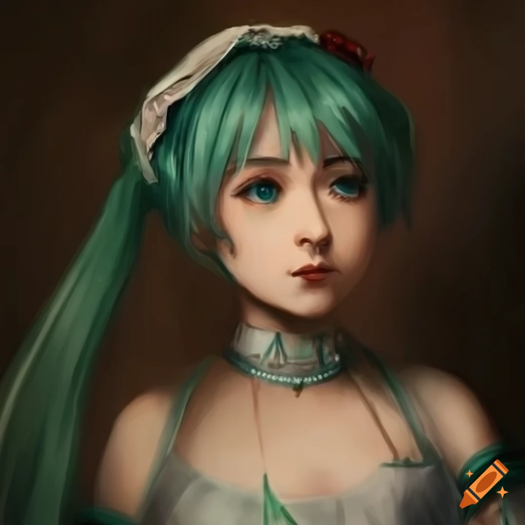 1800s portrait of hatsune miku on Craiyon