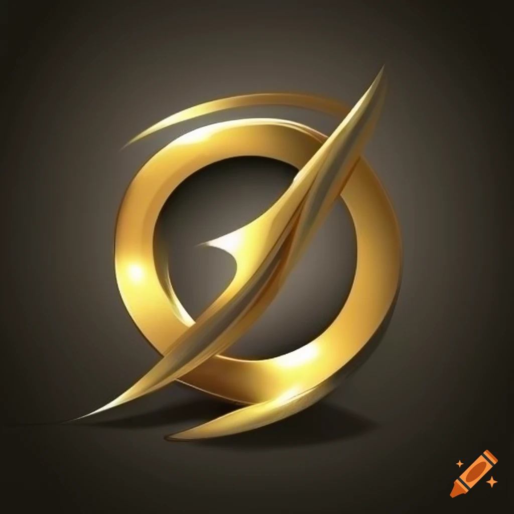 Professional logo of an ancient shiny gold symbol on Craiyon
