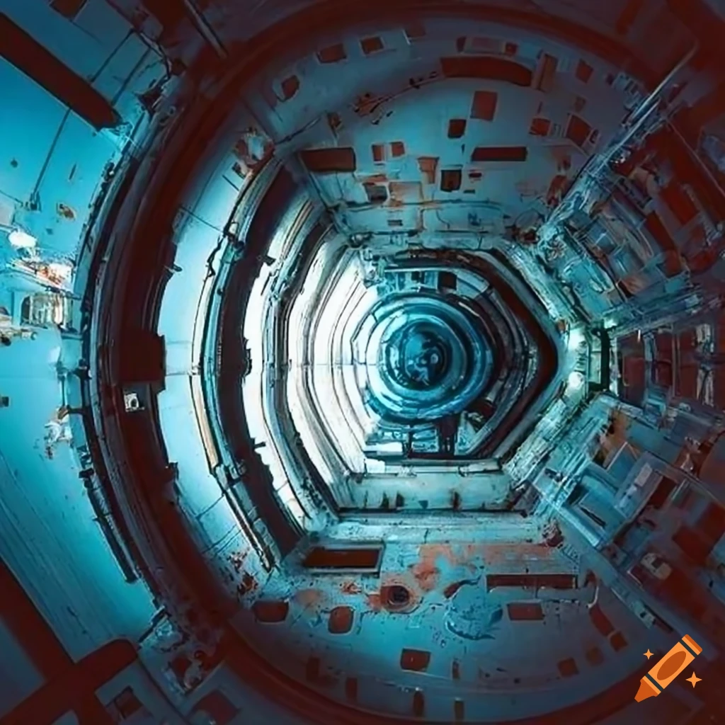 Interior of an abandoned space station on Craiyon