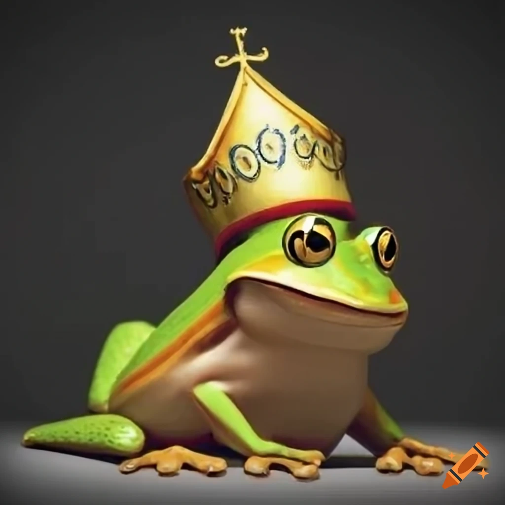 Frog wearing a pope hat on Craiyon