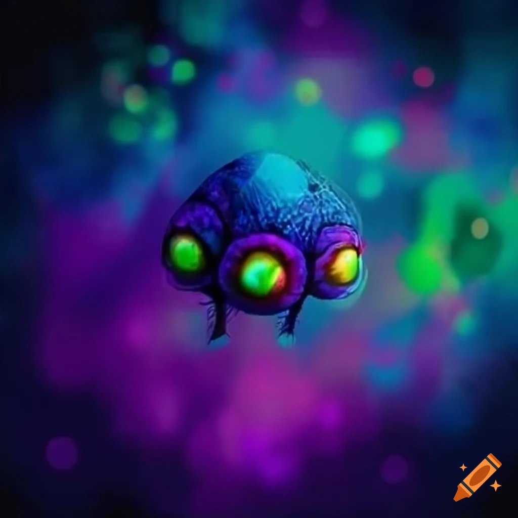 Alien world with violet vegetation, blue animals, and a vibrant sky on ...