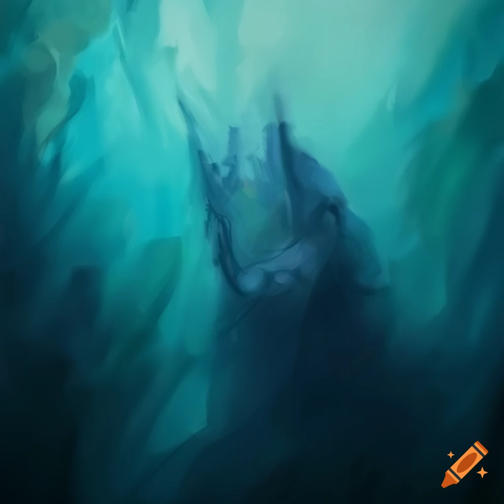 Underwater void in a rough sketch art style on Craiyon