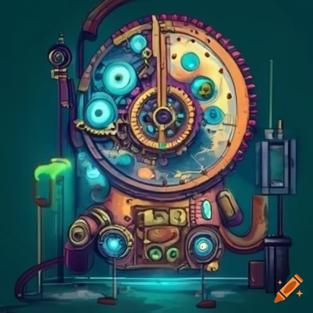 Steampunk Machine Illustration On Craiyon