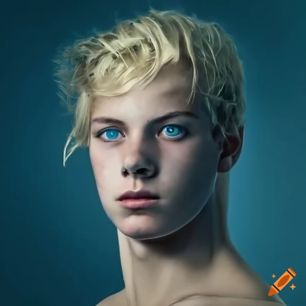 Blonde German male swimming athlete in high definition on Craiyon