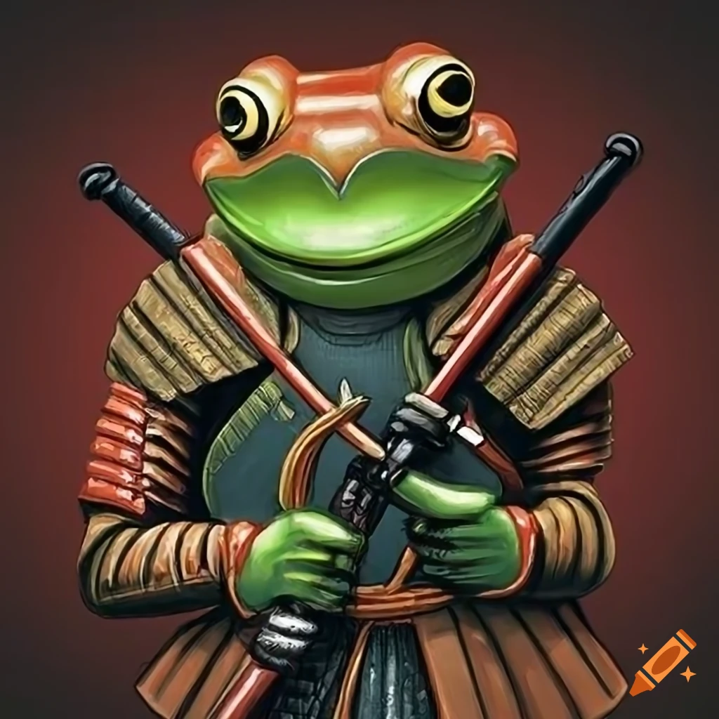 Soviet frog samurai illustration on Craiyon