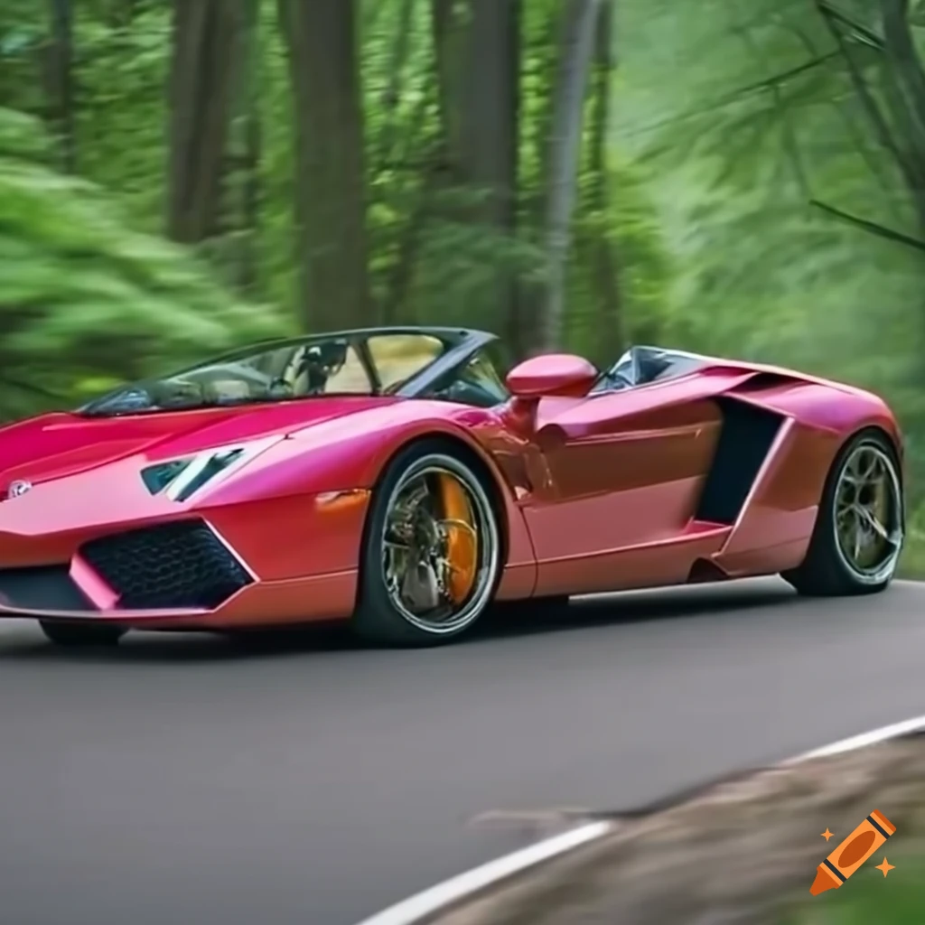 Magnificent Lamborghini speedster on a winding road on Craiyon